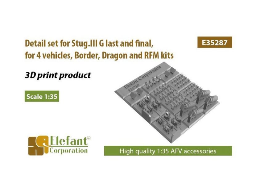 E35287 Detail set for Stug.III G last and final, for 4 vehicles, Border ...